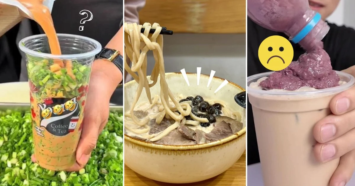 Controversial food trend: milk tea mixed with shrimp paste, pearl beef ...