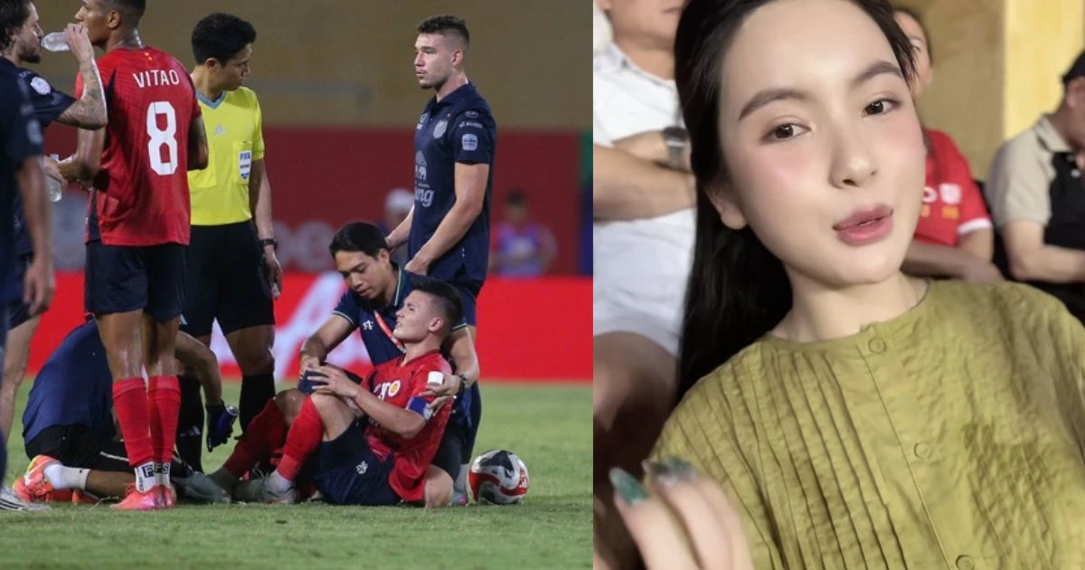 Quang Hai lay on the field, came to cheer for Chu Thanh Huyen and was not caught with his ...