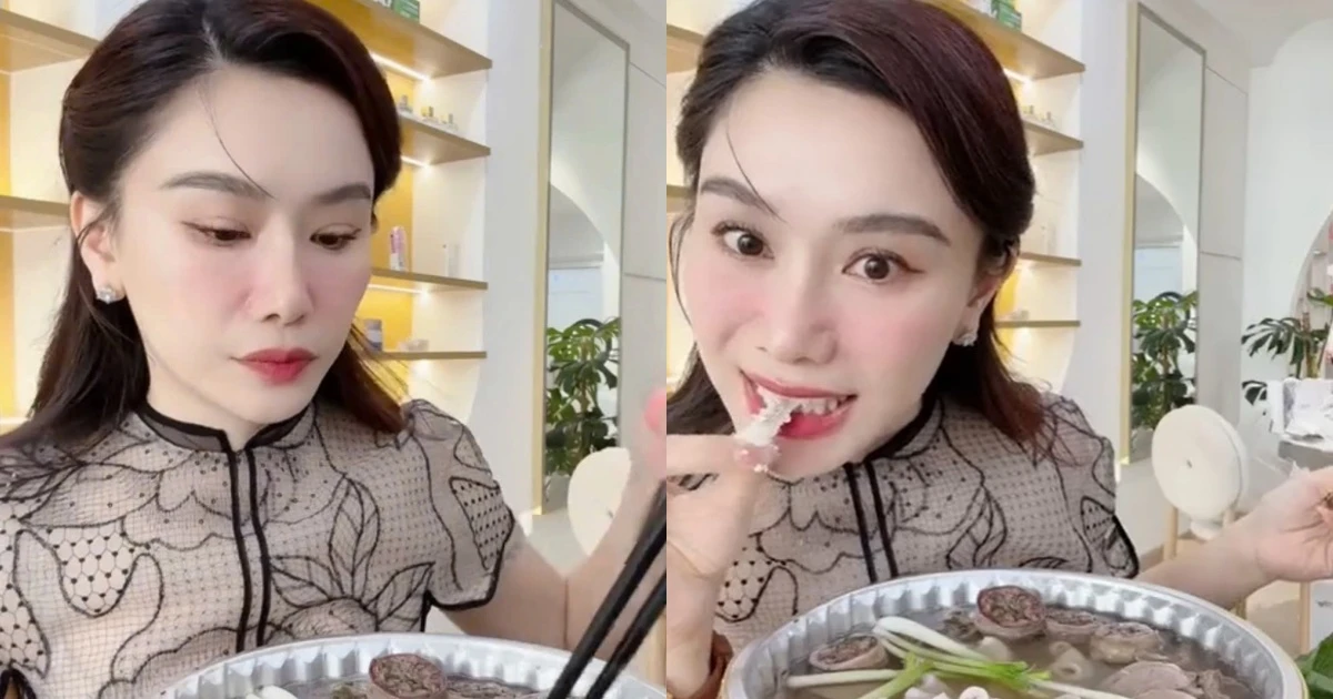 Clip of MC Anh Tho reviewing a hot cigarette, tough as rubber, scolded by the restaurant ...